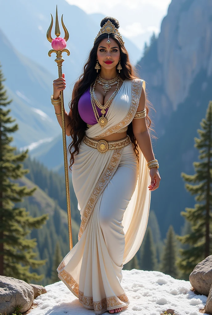 "Create an image of the wonderful Goddess Parvati, with stunning facial ...