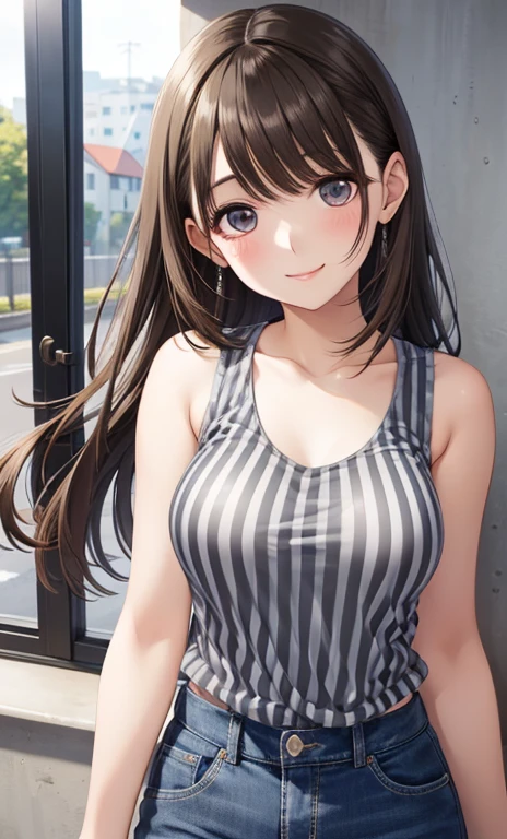 anegasaki nene, shiny chestnut hair, (brown pretty eyes, sparkling eyes ...