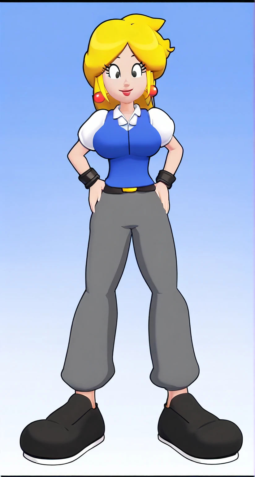 Rosalyn Williams, white collared shirt, blue vest, black braclets ...