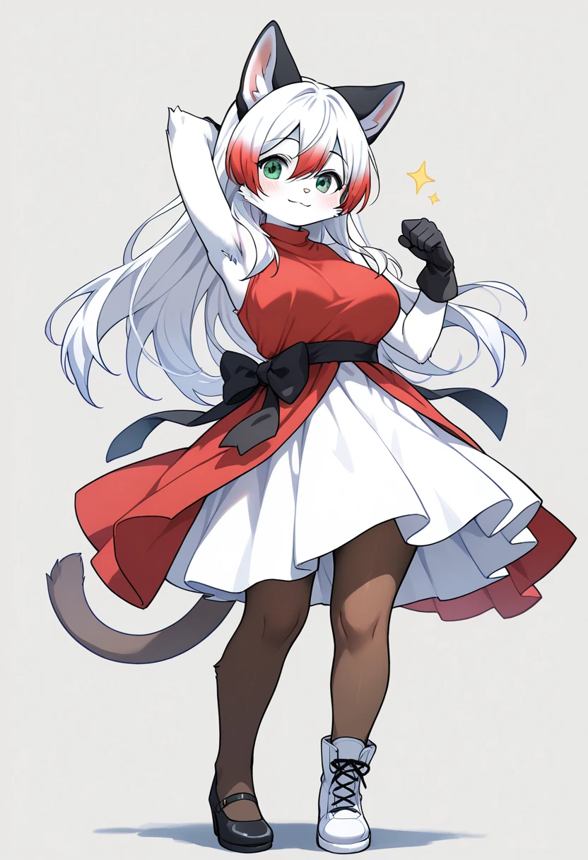 1girl, (furry, kemono:1.4), cat girl, animal nose, cat ears, cat tail ...