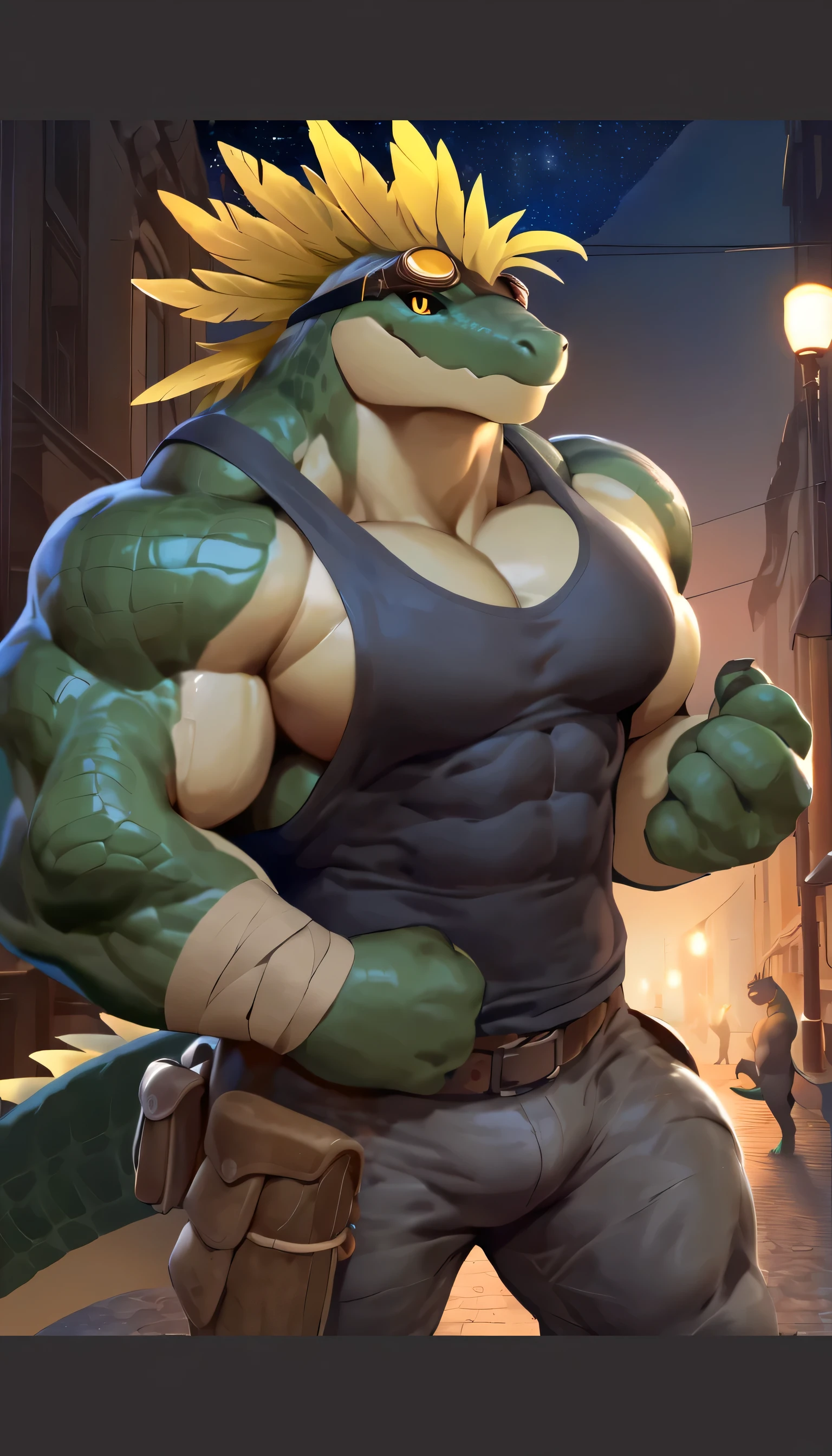 There is a cartoon picture of a man with a frog mask - SeaArt AI