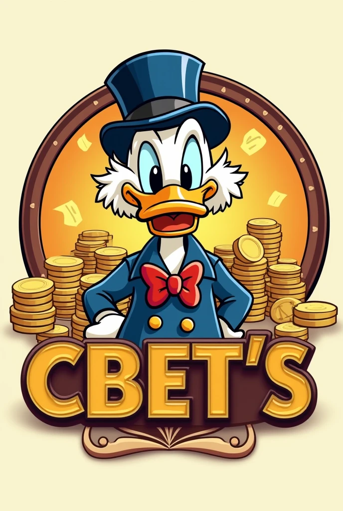 Create a logo written by CBET'S and Uncle Scrooge - SeaArt AI