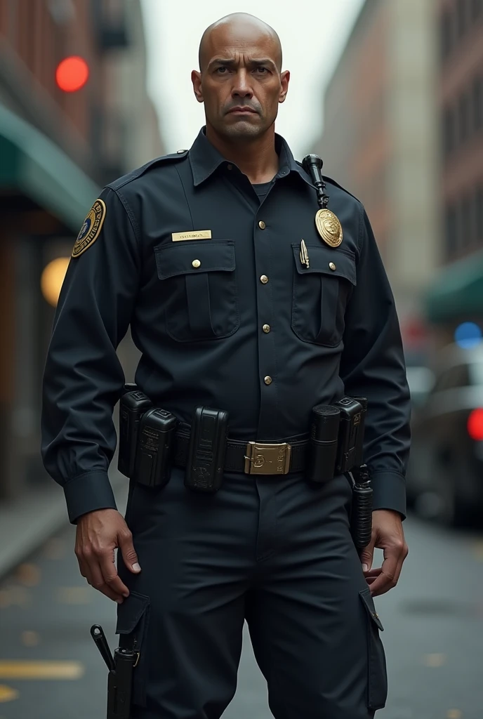 Bald cop man - SeaArt AI