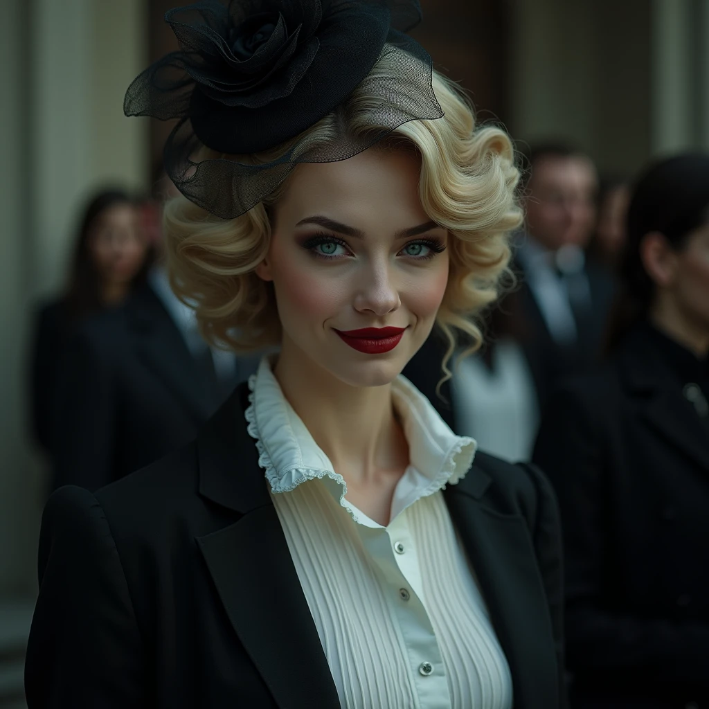 New widow, 1 lady, solo, a bewitching cool beauty, evil femme fatale ...