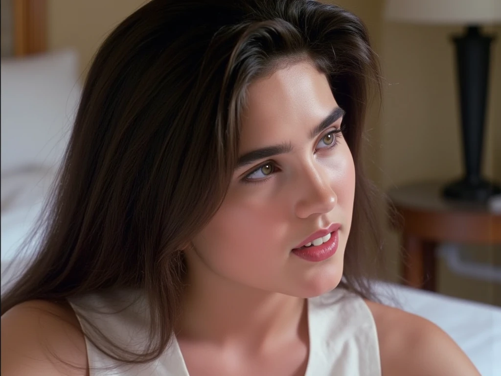 From the side, Her beautiful Shii profile, The image is a high - SeaArt AI