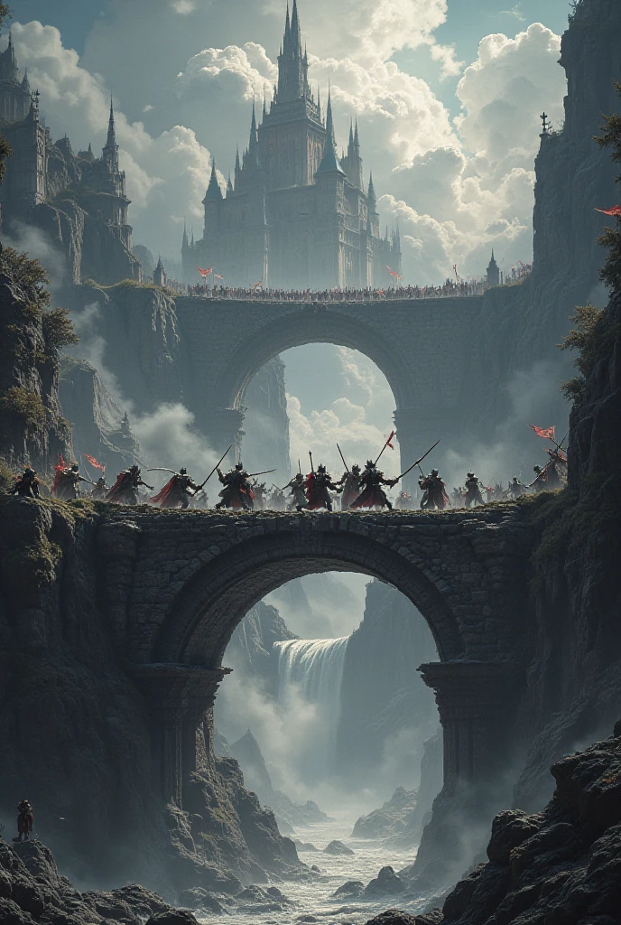 ( fantasy)( Battle scene where orc warriors and human knights fight on ...