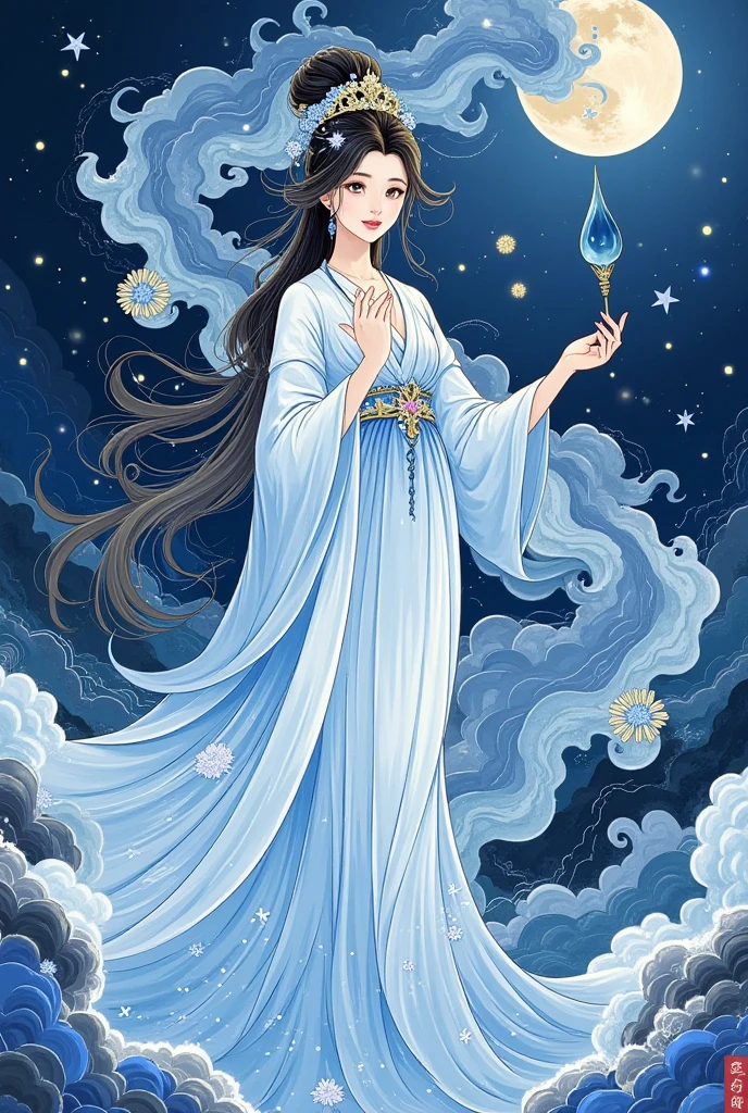 💖💖🌹💋 beautiful illustration of the goddess of water 、 full body ...