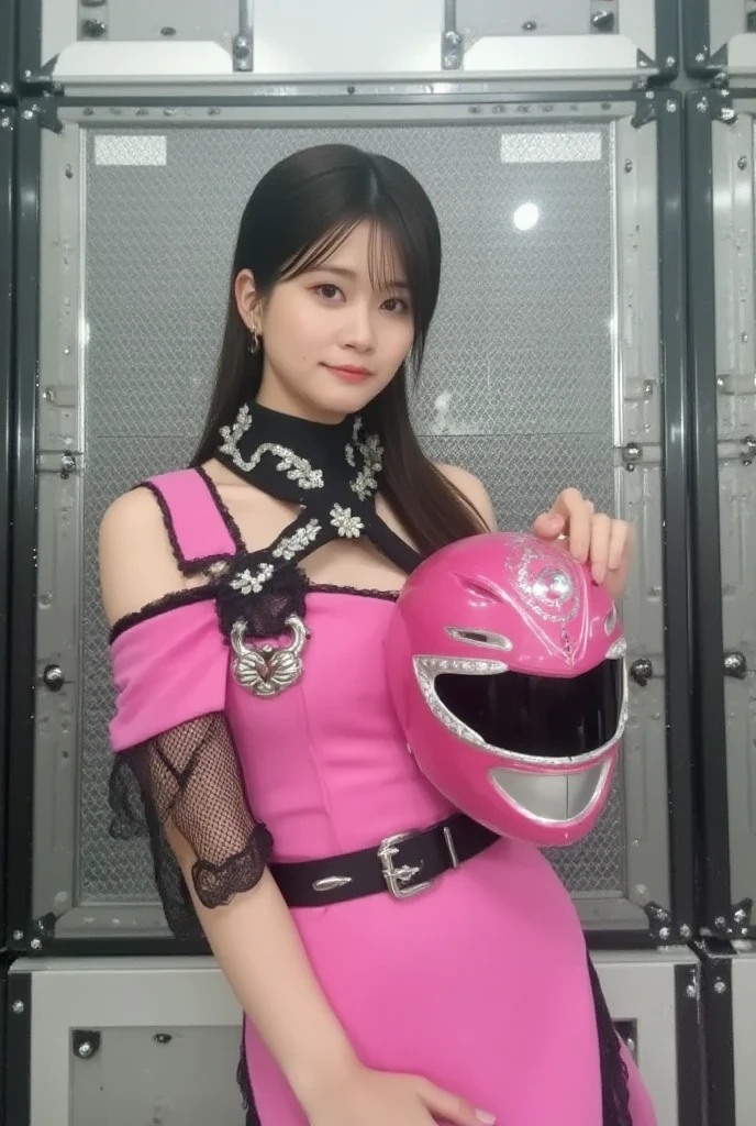 Create an image of a beautiful young ager in a Power Rangers outfit in ...