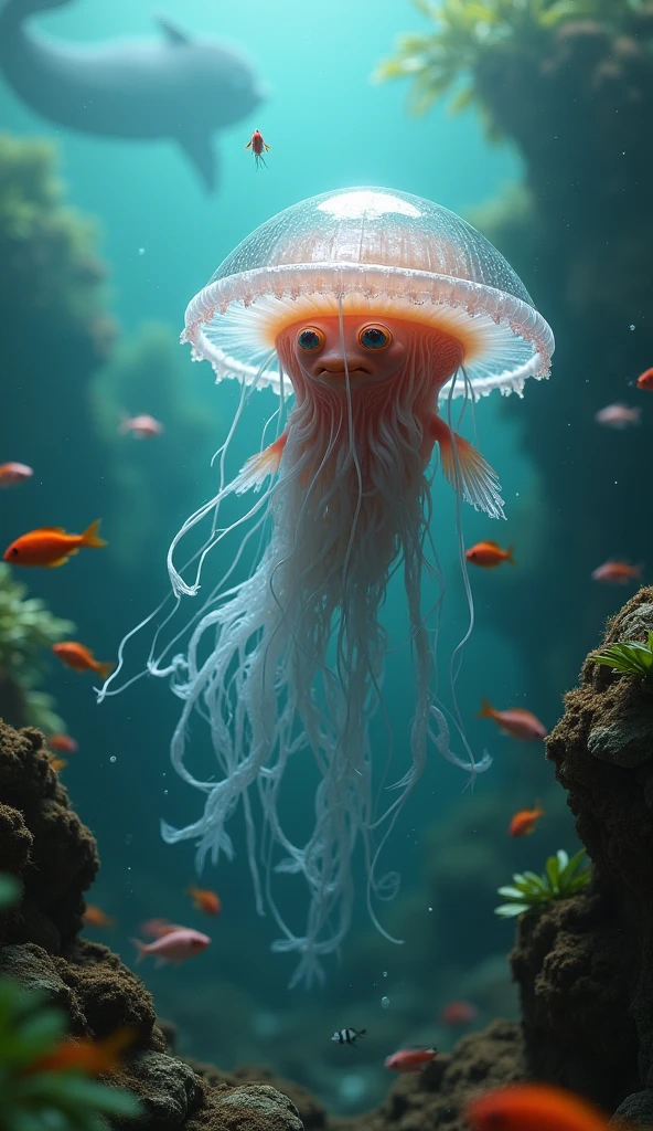 Ikan lele mix dengan jelly fish, real photo,4K,8k, nature - SeaArt AI