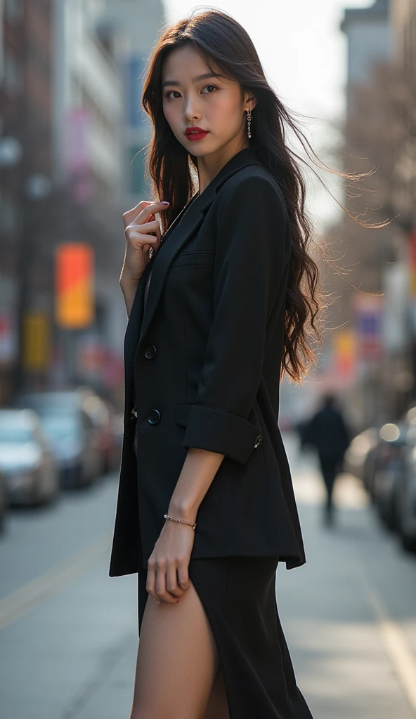 Full body image, every point of view showing a young girl's beautiful ...