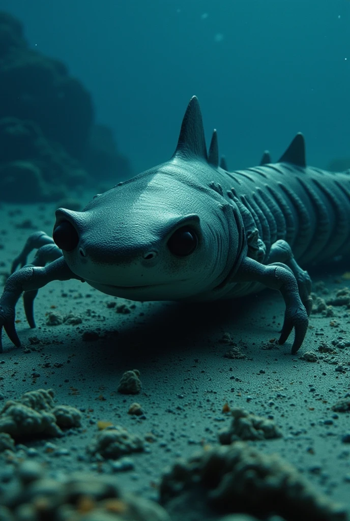 (Hammerhead shark + Centipede) Pose: Swimming close to the ocean floor ...