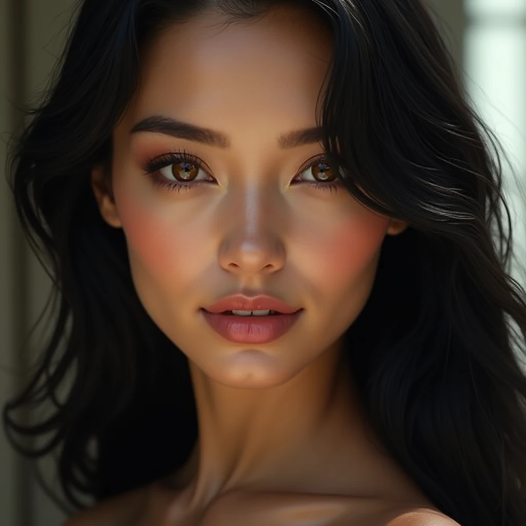 "A hyper-realistic 8K close-up image of a stunning girl's face - SeaArt AI