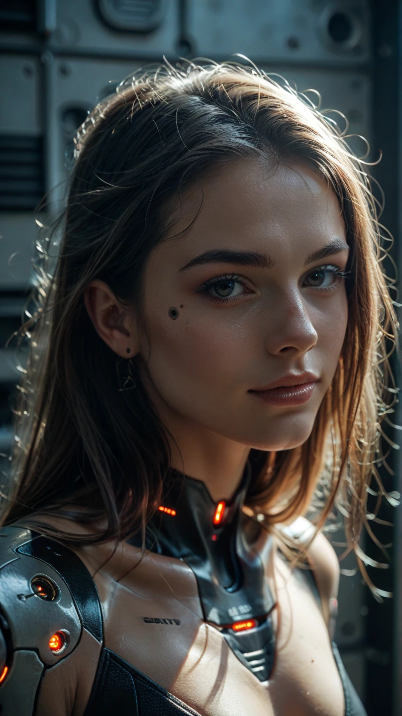 (photo of a gorgeous woman),(soft even lighting),(futuristic background ...