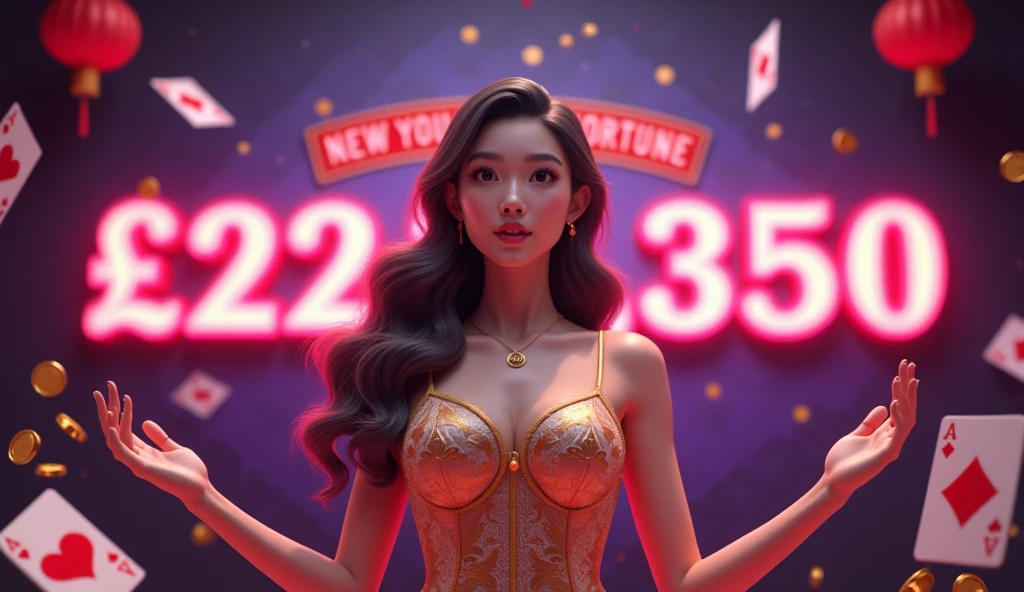 Make an Visuals:** A big **"NEW YOUR FORTUNE"** banner ，SUBTITLE TEXT - SeaArt AI