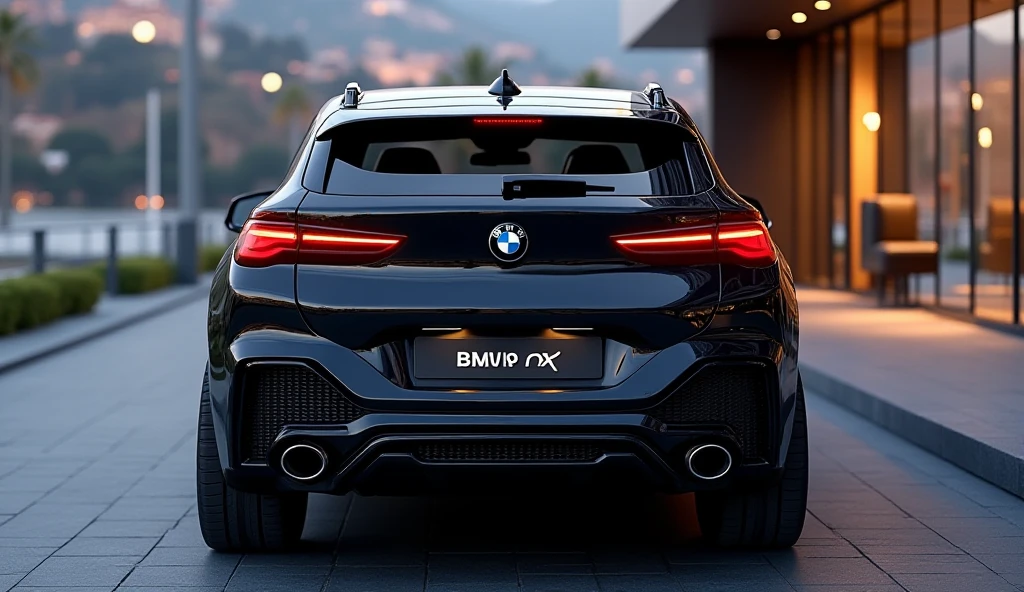 "An ultra-realistic image of the back end of a futuristic back 2025 BMW ...