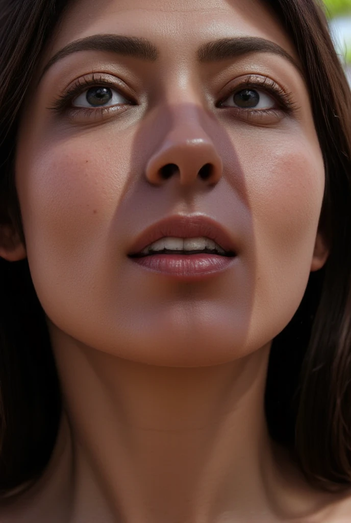 beautiful girl , Kneeling in front of viewers , ((The shadow of a big penis on - SeaArt AI