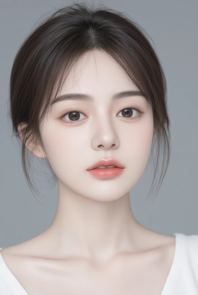 Centrifugal face, round face, low nose, wide droopy eyes, beautiful ...