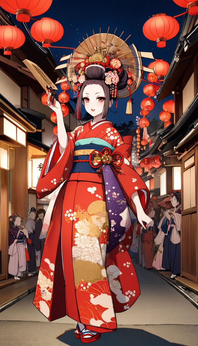 Japan, beautiful "Oiran", procession, Yoshiwara, Edo period, beautiful ...