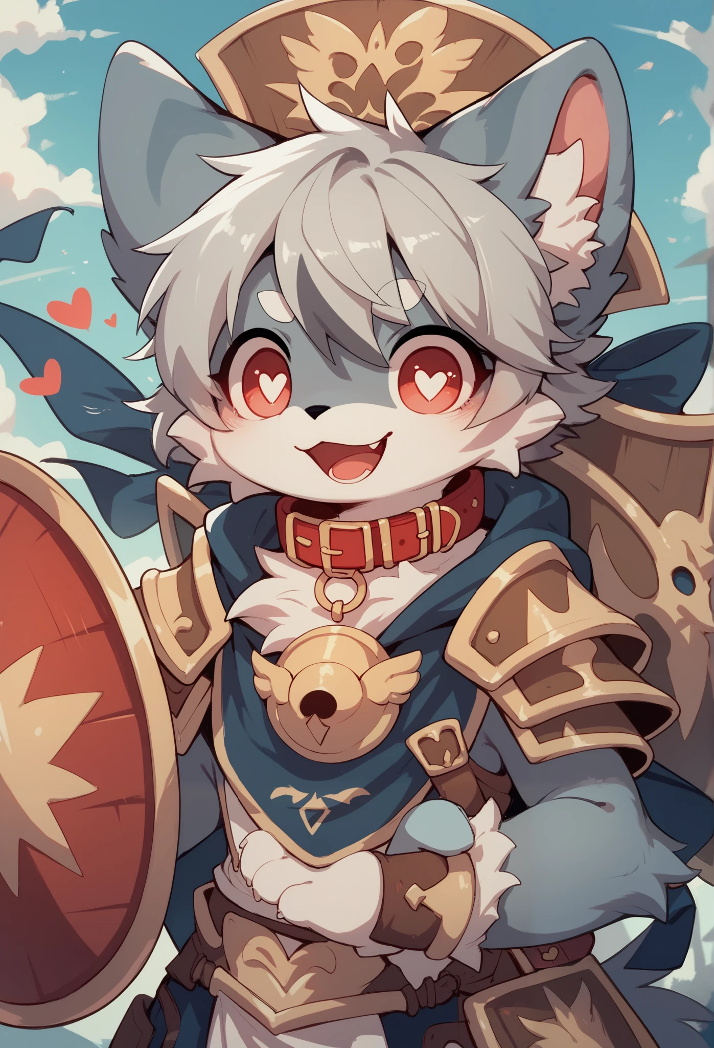 Anime character with a shield and shield in his hand - SeaArt AI