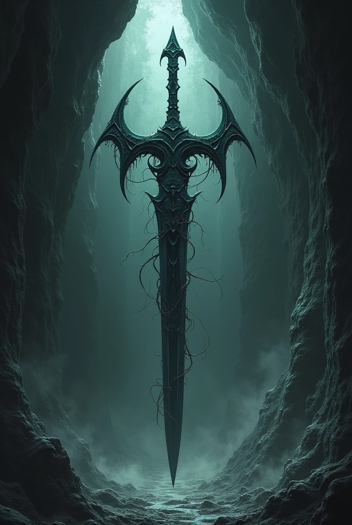 "Shadowfang Blade": A dark, jagged sword with shadowy tendrils rising ...