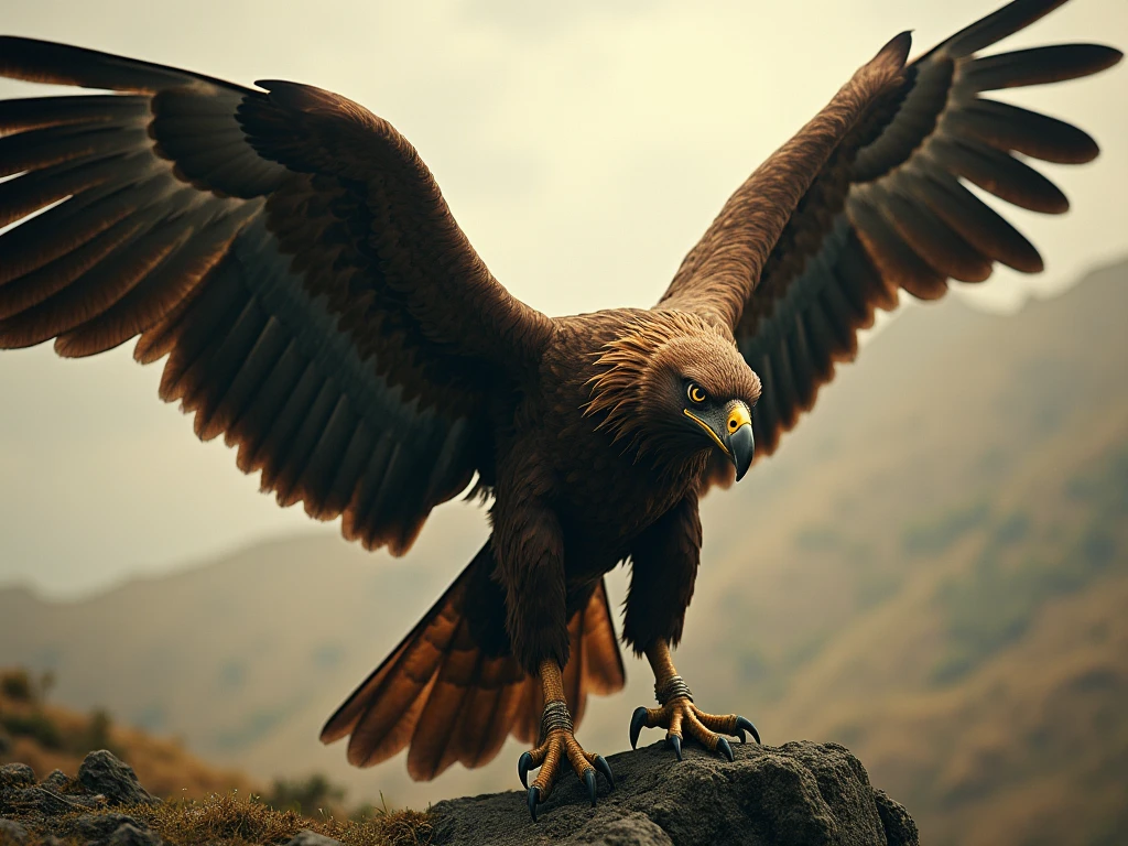 an eagle with long talons as well as hazel eyes baked with cruelty ...