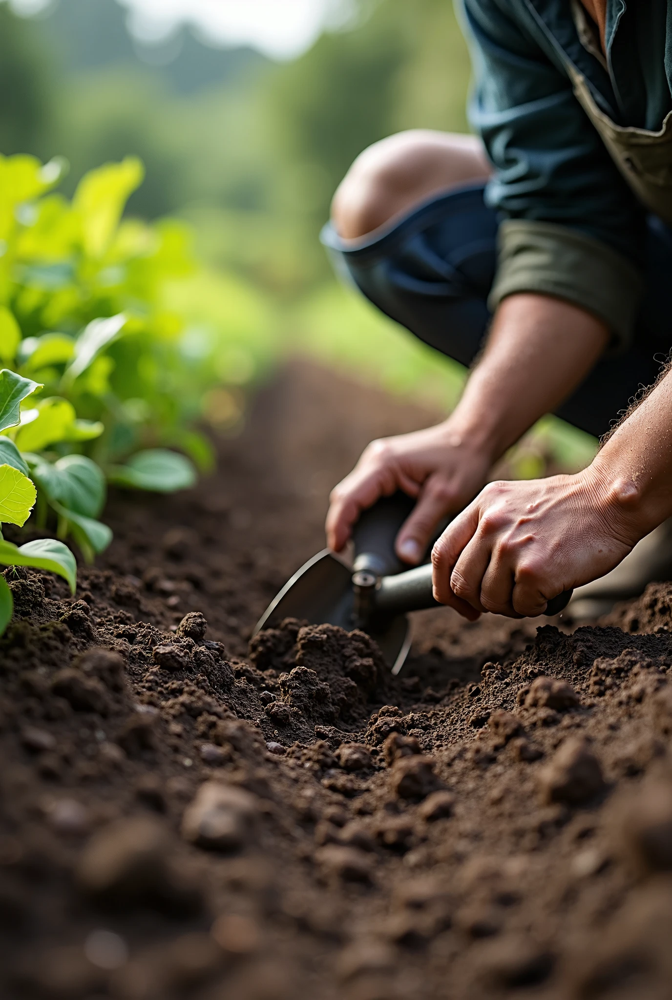 Picture of digging mud for planting - SeaArt AI