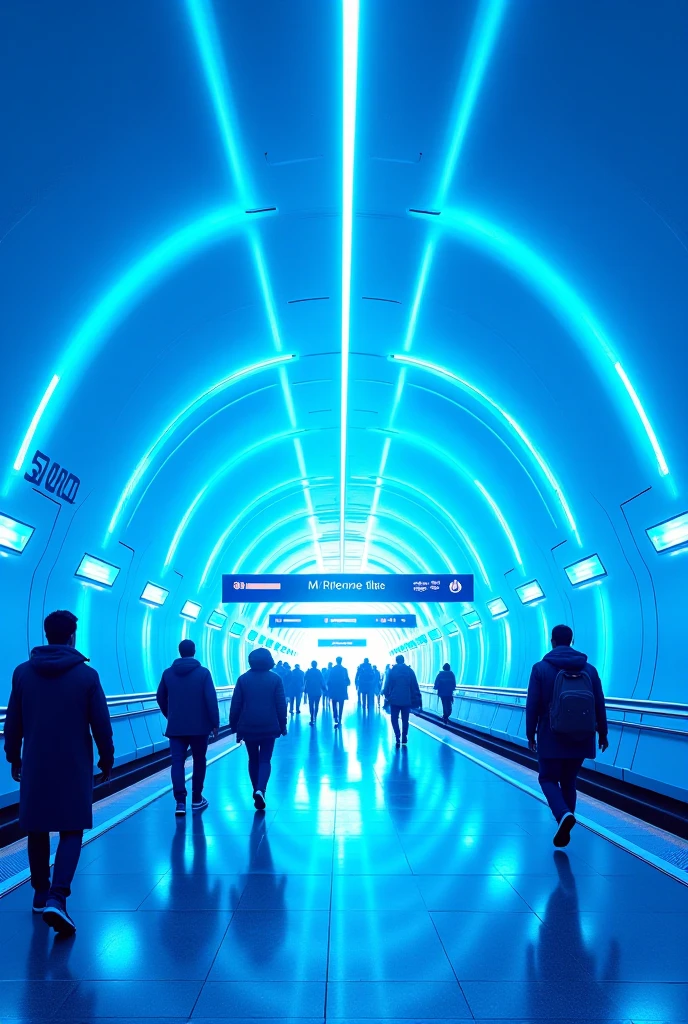 Blue Subway Station - SeaArt AI