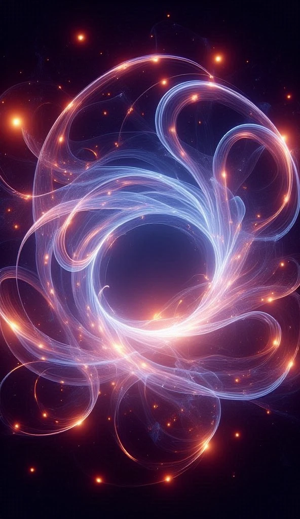 "A hyper-detailed abstract vortex of iridescent energy ribbons - SeaArt AI