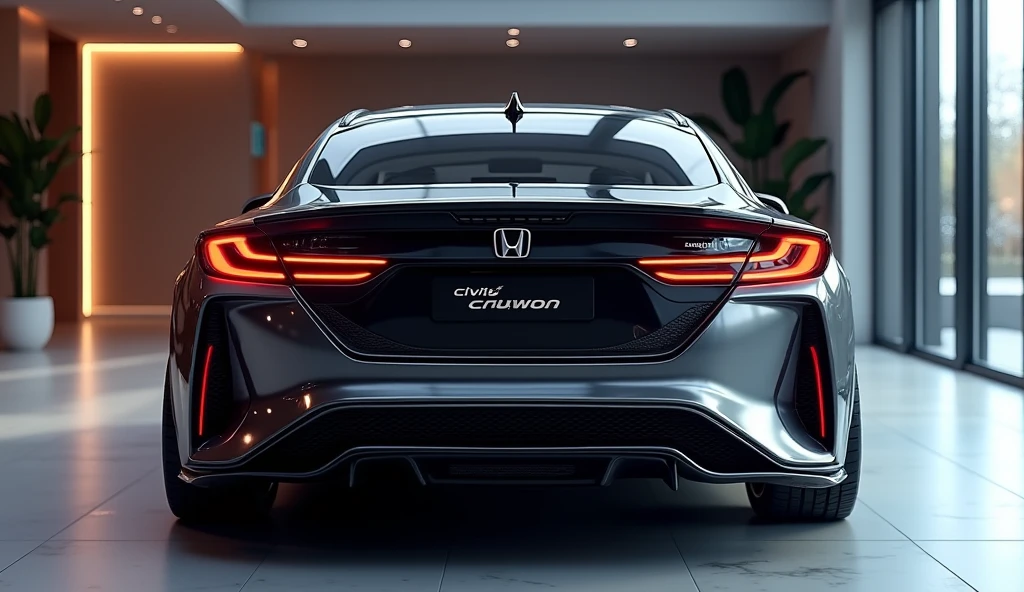 "An ultra-realistic image of the back of a futuristic back 2025 Honda ...