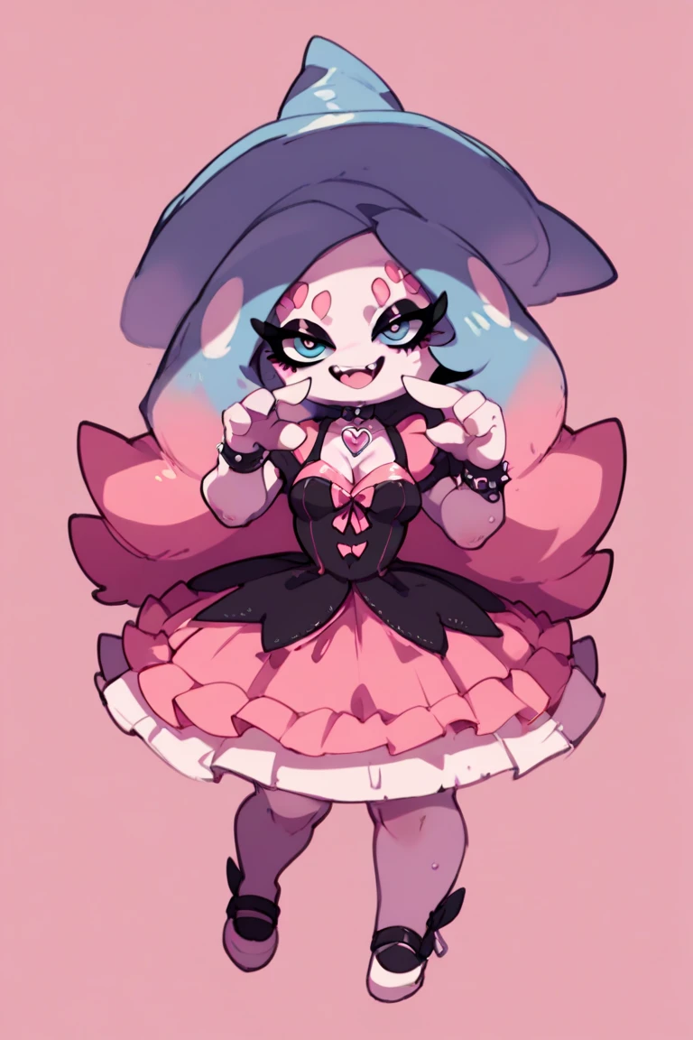 Anthro female Hatterene、Pokémon、 pink gothic dress - SeaArt AI