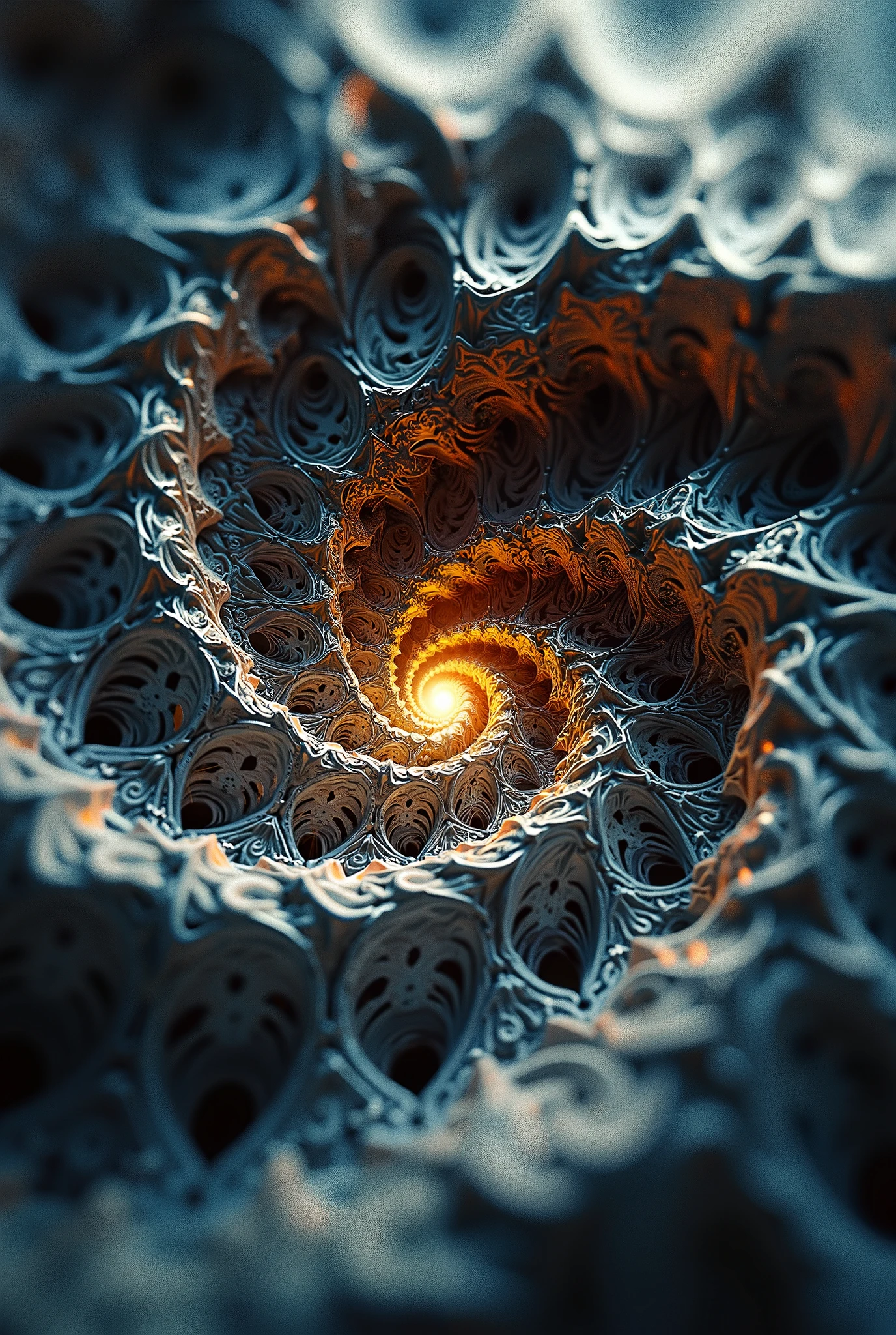 There is a close up of a spiral design made of paper - SeaArt AI