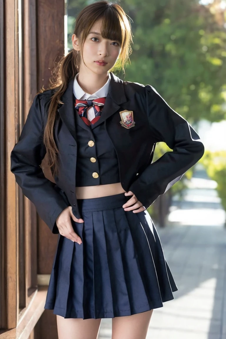 big breasts，High school seniors，Midriff-baring uniform，I'm wrapping my ...