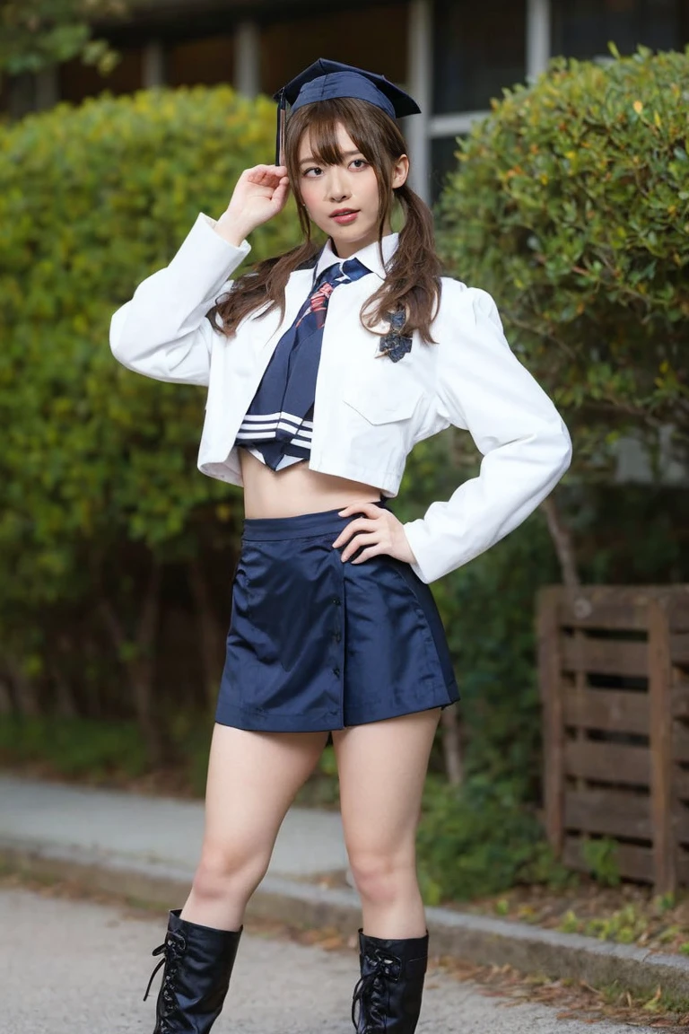 big breasts，High school seniors，Midriff-baring uniform，I'm wrapping my ...