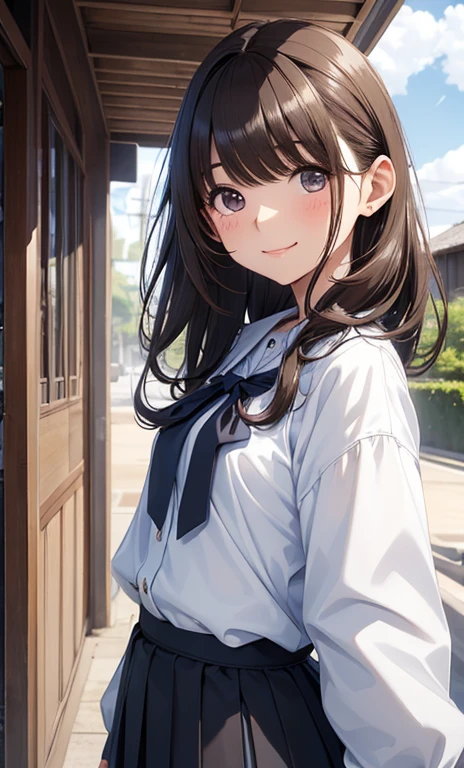 anegasaki nene, shiny chestnut hair, (brown pretty eyes, sparkling eyes ...