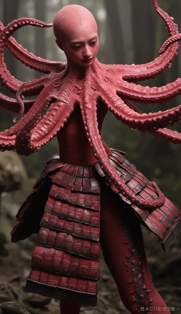 “A female anthropomorphized marine octopus. Her body is a 50 - SeaArt AI