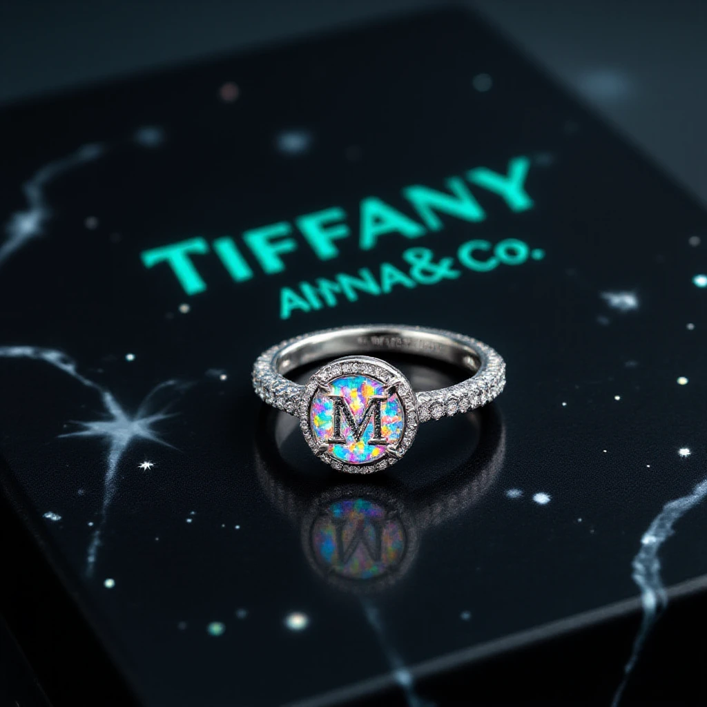 Tiffany & co.Ring、Platinum eternity ring pairing, each with an - SeaArt AI
