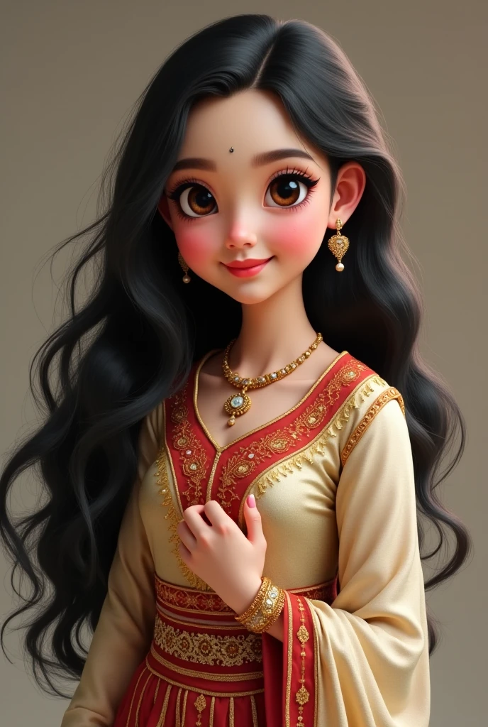 "A 16-year-old girl with a nearly round face and smooth, smiling ...