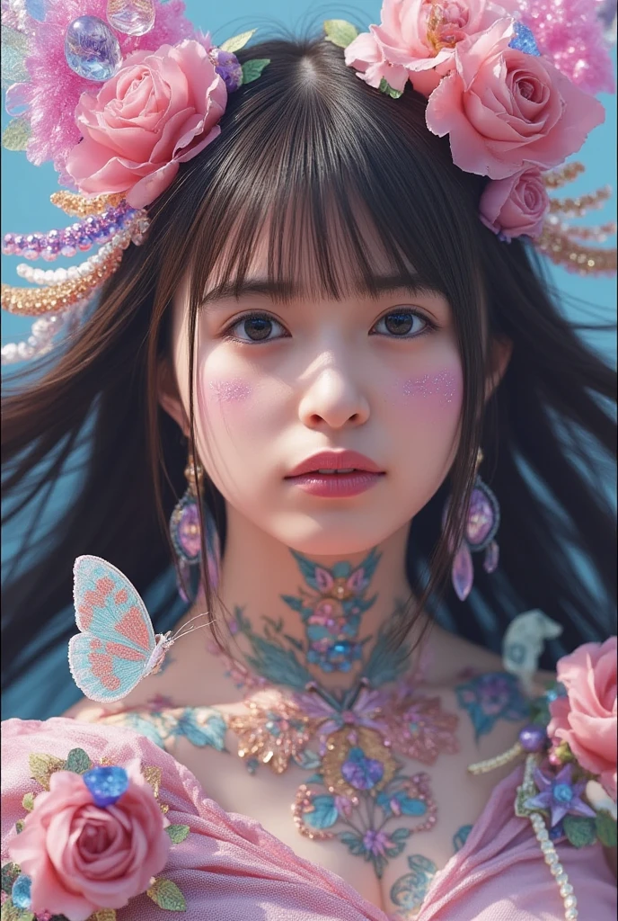 Image of a girl loved by flowers, indescribable beauty, beautiful ...