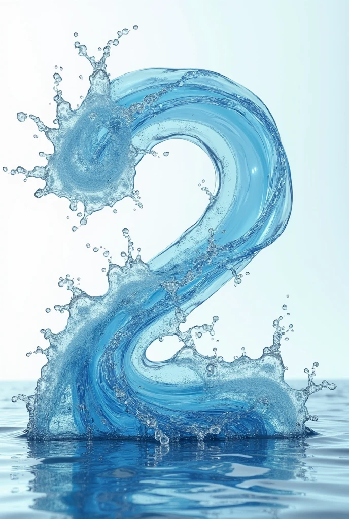 Construct the number 2 with water - SeaArt AI