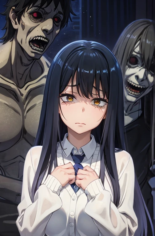 High resolution、Yotsuya Miko, some boys, Horror \(theme\), Ghost - SeaArt AI