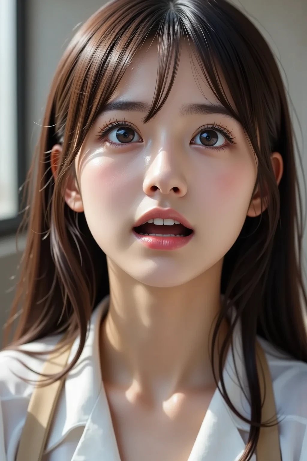 (Ecstatic face、Climax expression、Look up、Staring at the ceiling - SeaArt AI