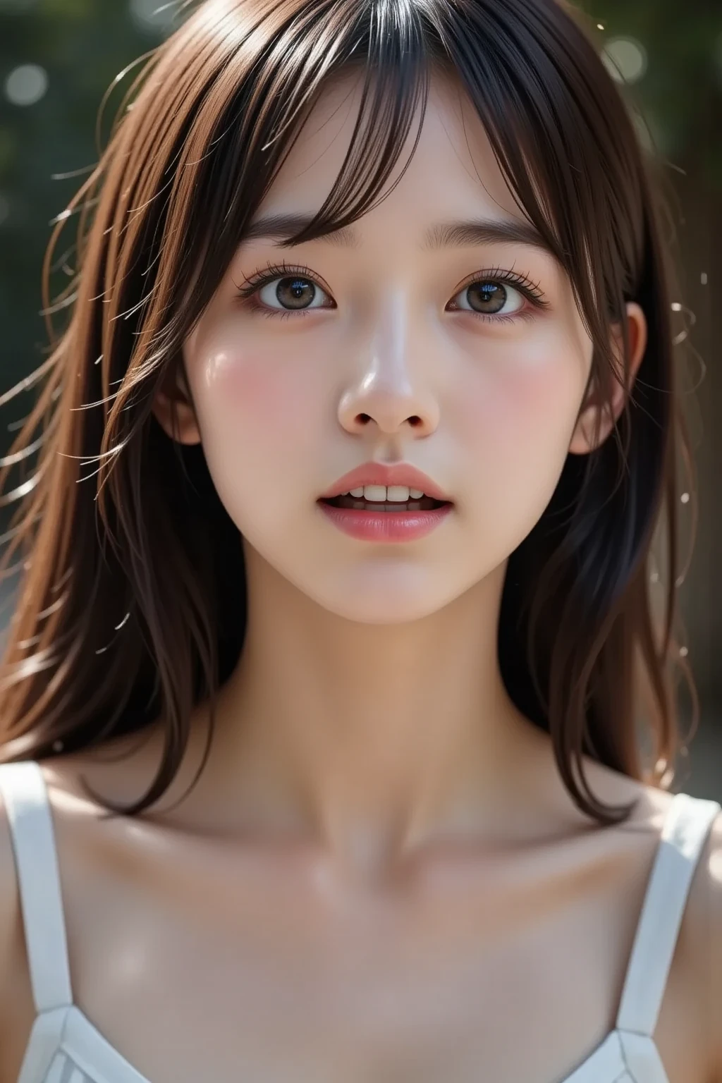 A girl,feel good,（half close eyes:1.2）,ecstatasy face,Climax expression ...