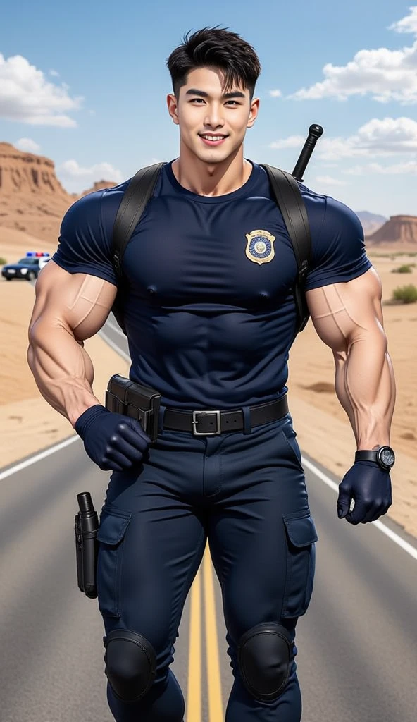 An anime-style illustration 1 handsome man short hair ,crew cut hair ...