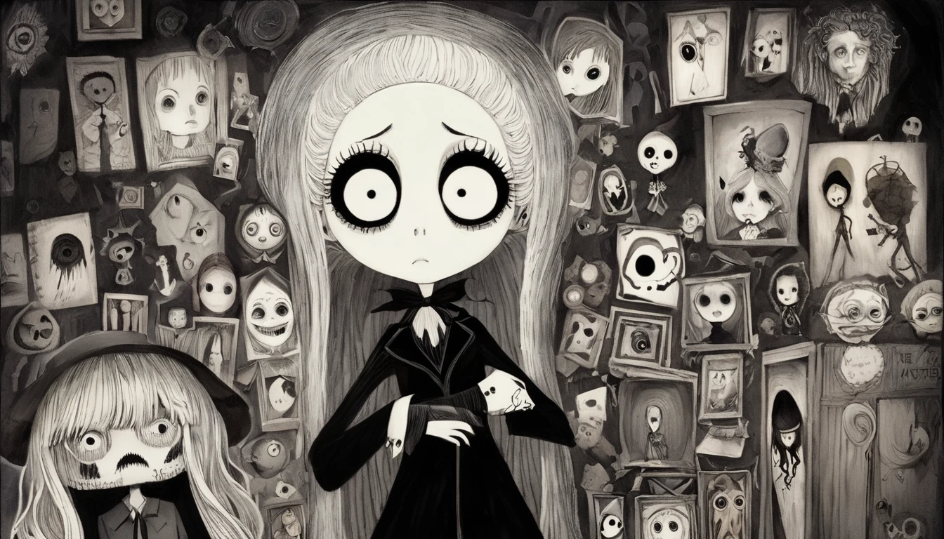 Tim Burton's style、The Box of Mystery、An interesting person - SeaArt AI