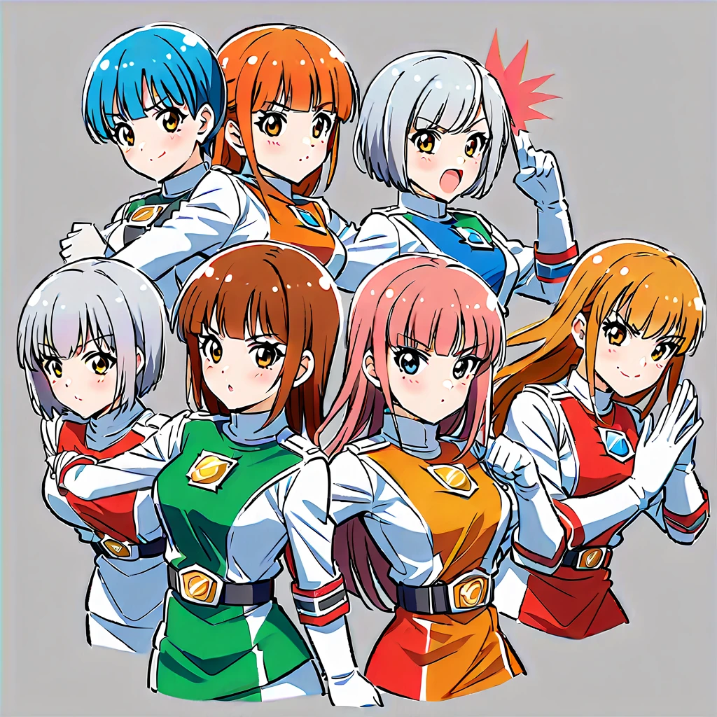 Super sentai series, Different colors (Red, blue, green, black - SeaArt AI