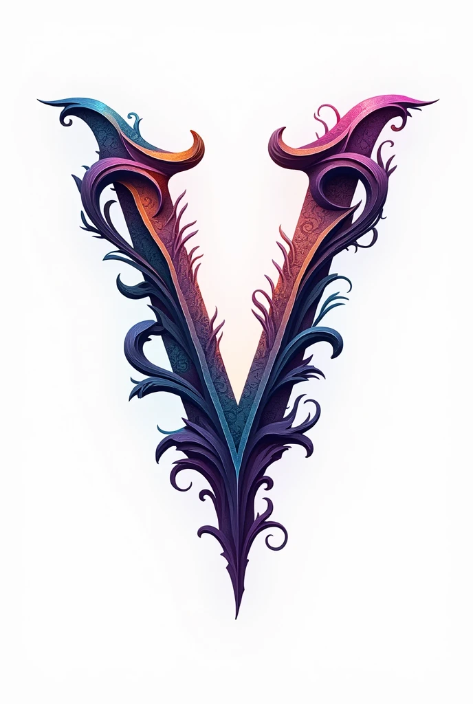 Create a logo using the letter V with fantastic letters inside so that ...
