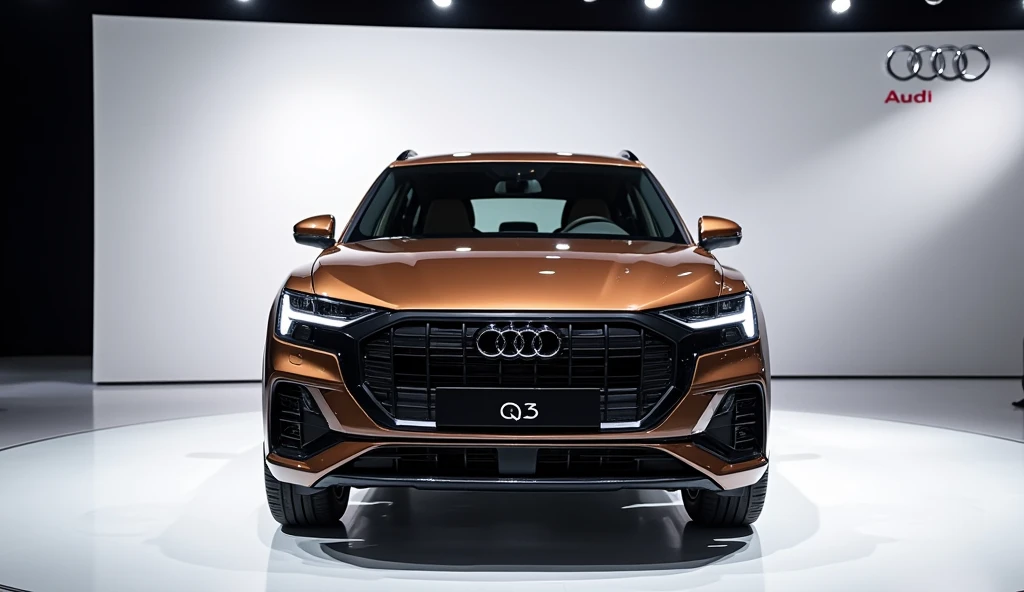 Visualize the front) view of the 2026 Audi Q3 in Okapi Brown shinning ...
