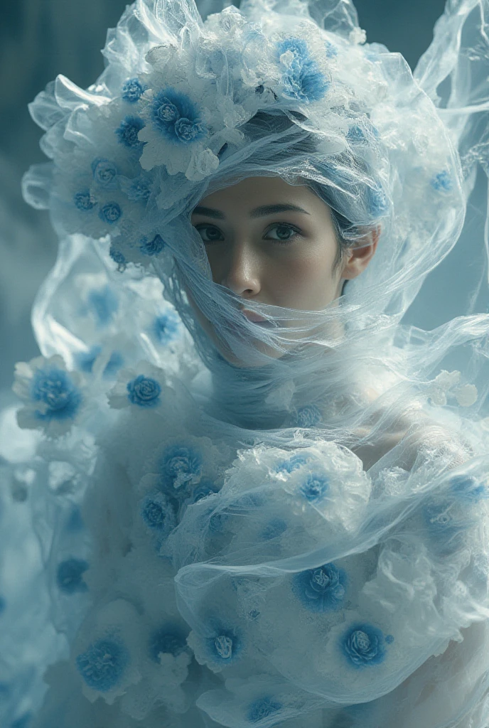 A majestic, low-angle shot captures an enigmatic figure ensnared in a ...