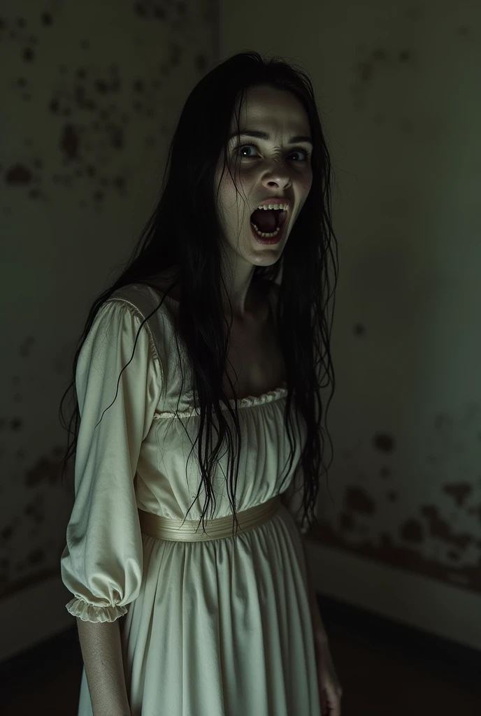 A ghost lady, woman, Very thin, With Long Black Hair, wet, Drained and ...