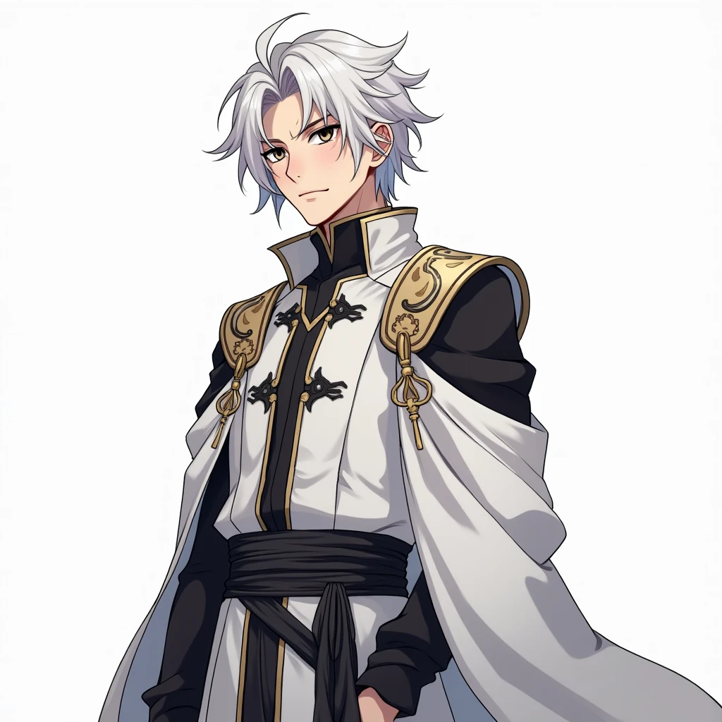 Create a hip level image, anime style, of one, tall lean, athletic ...
